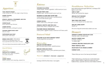 Carnival Menus 2026